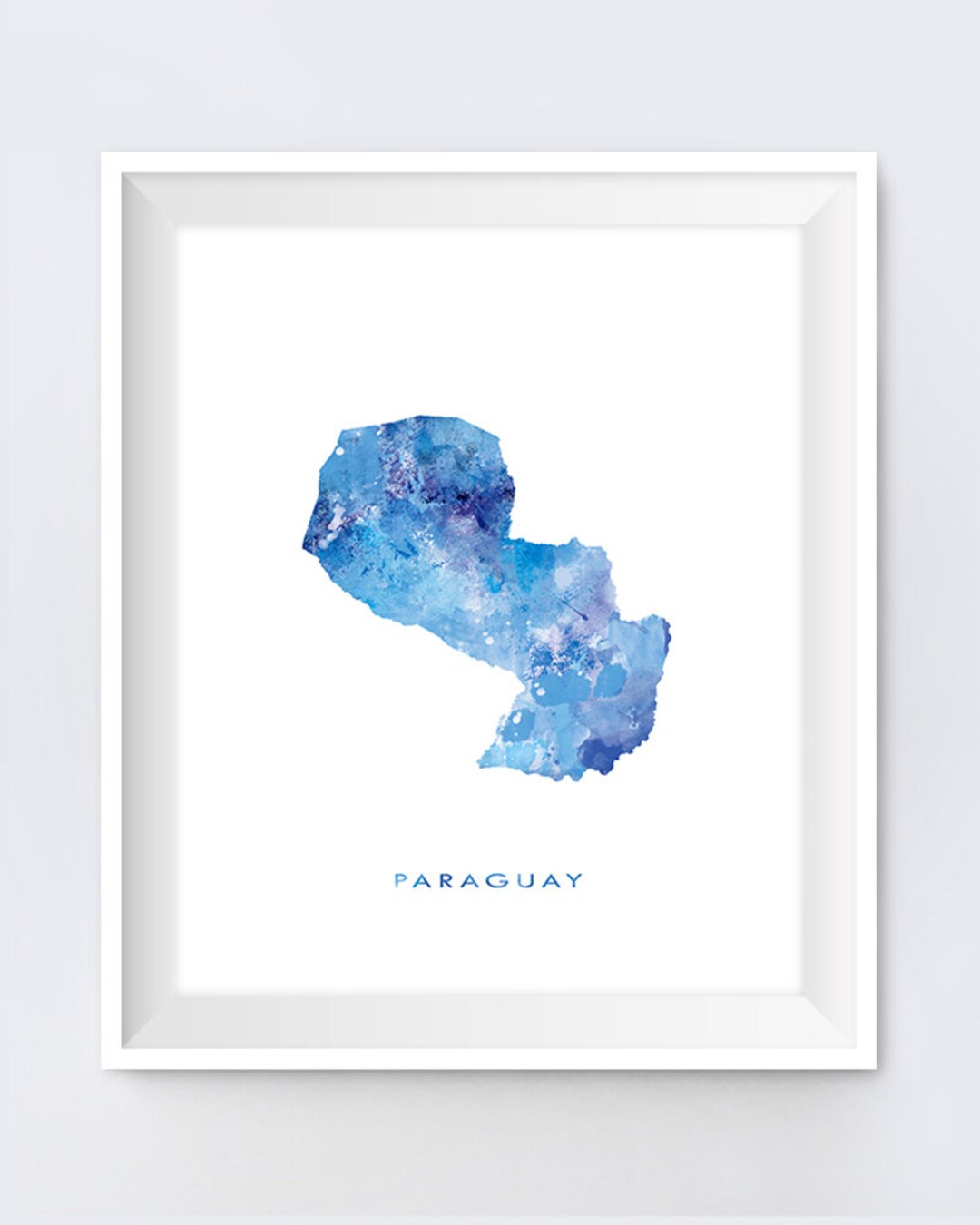 Paraguay Map Print Watercolor Paraguay Poster Home Office Room Decor ...