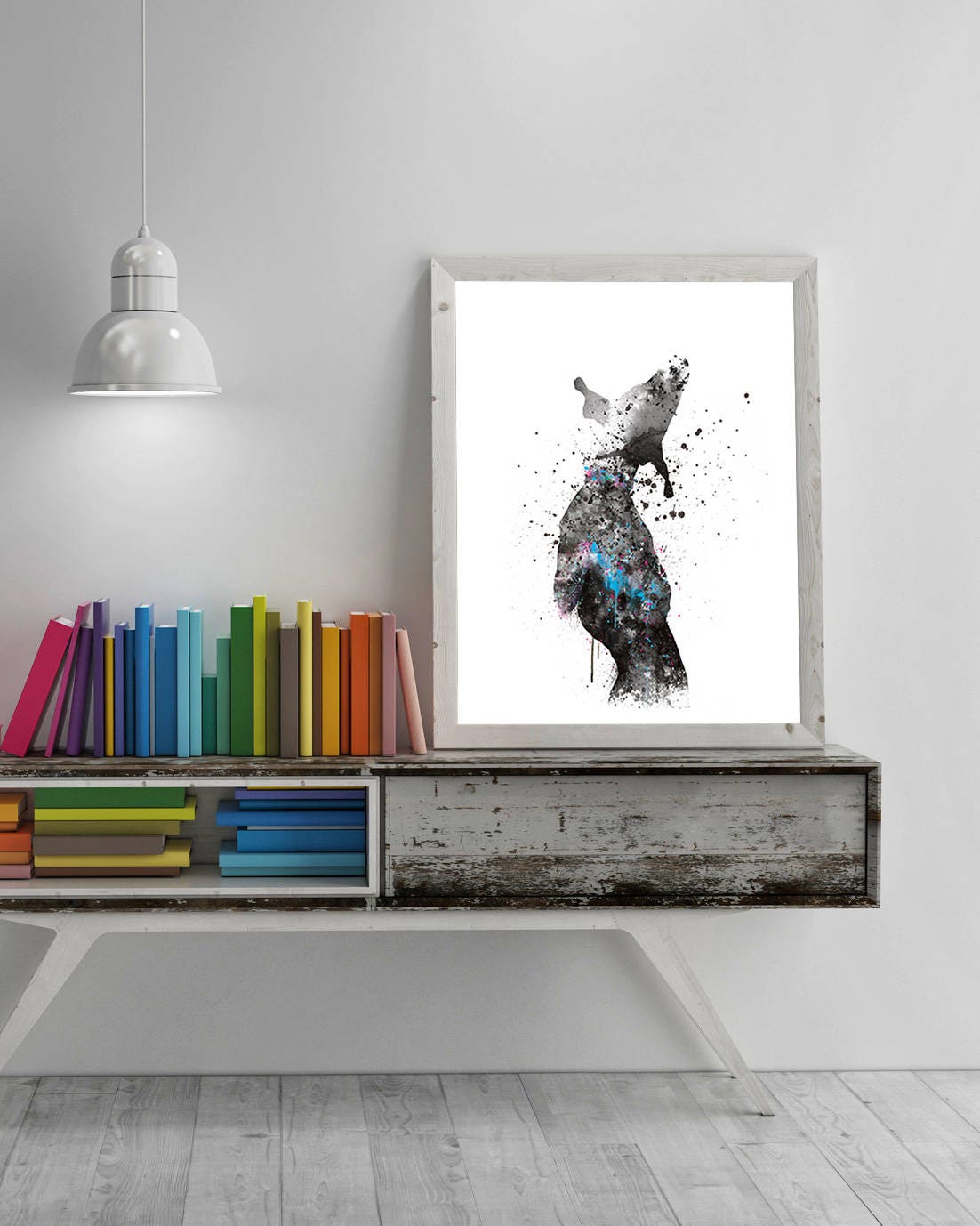 Pointer Dog Art Print Dog Poster Abstract Nature Shorthair Black and ...
