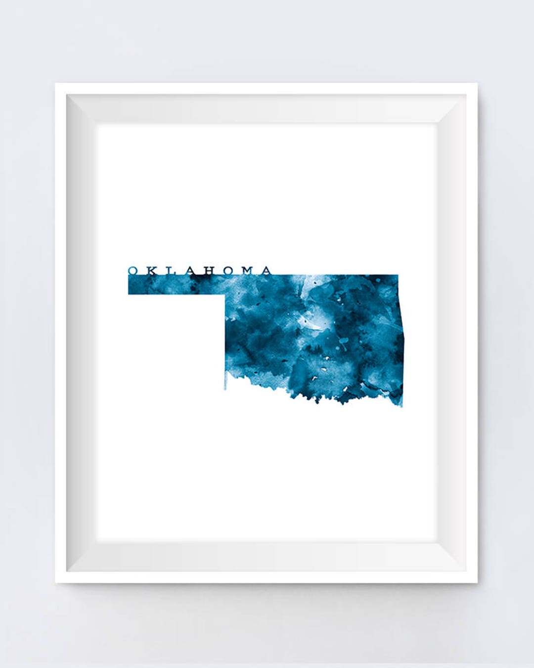 Oklahoma Print, Oklahoma Watercolor Map, USA, Art Print, Oklahoma ...