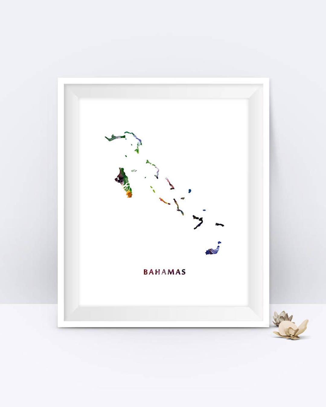 Bahamas Map Print Bahamas Poster Wall Art Watercolor Map Home Office ...