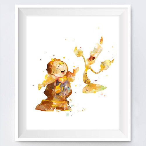 Beauty and the Beast Cogsworth and Lumiere Art Print - Etsy