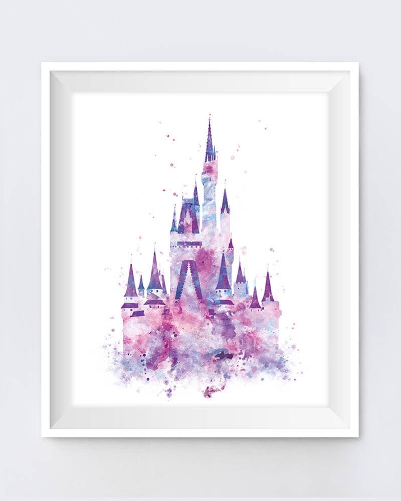 Cinderella Castle Art Watercolor Print Princess Castle - Etsy Australia