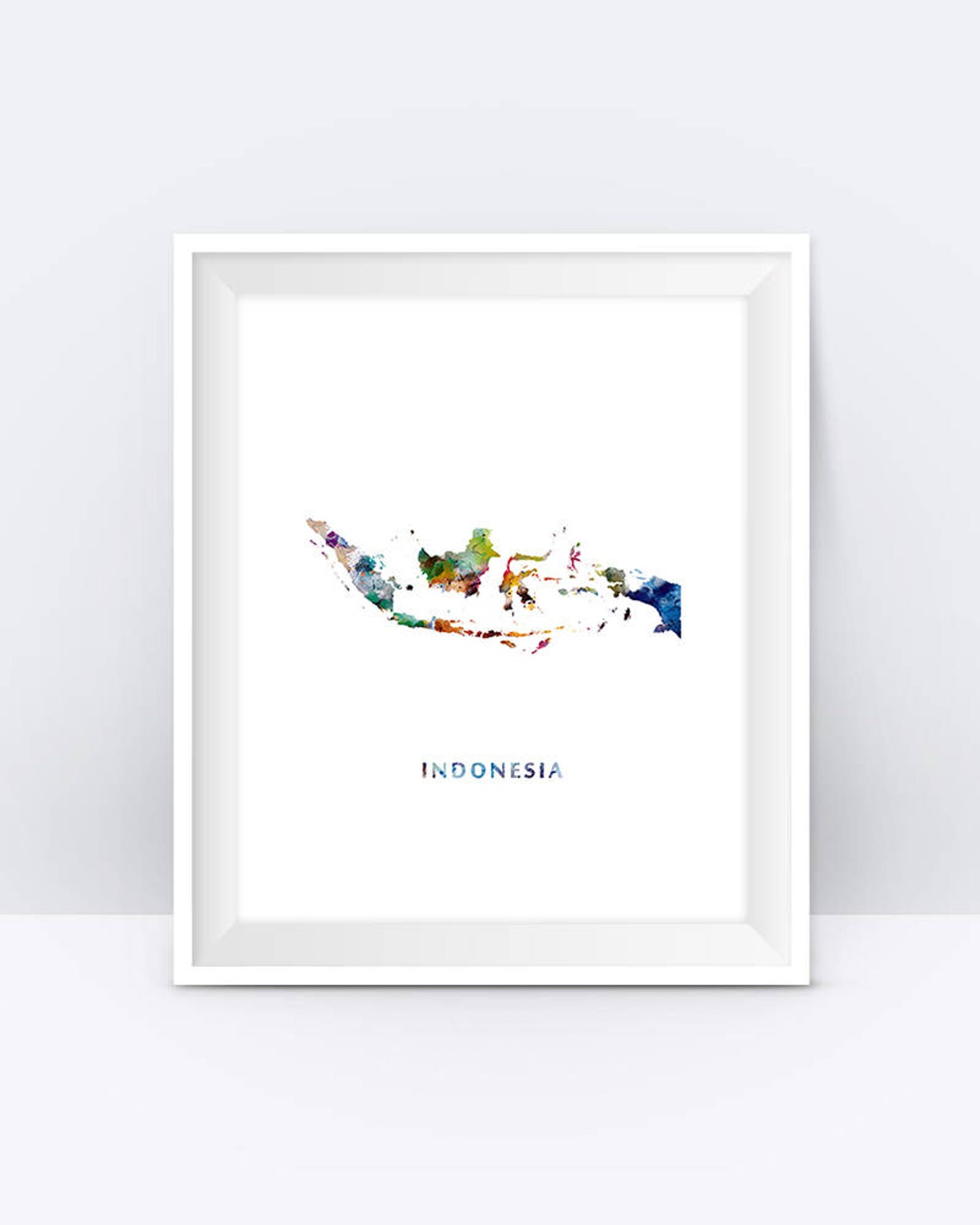 Indonesia Map Watercolor Print Jakarta Indonesia Poster - Etsy