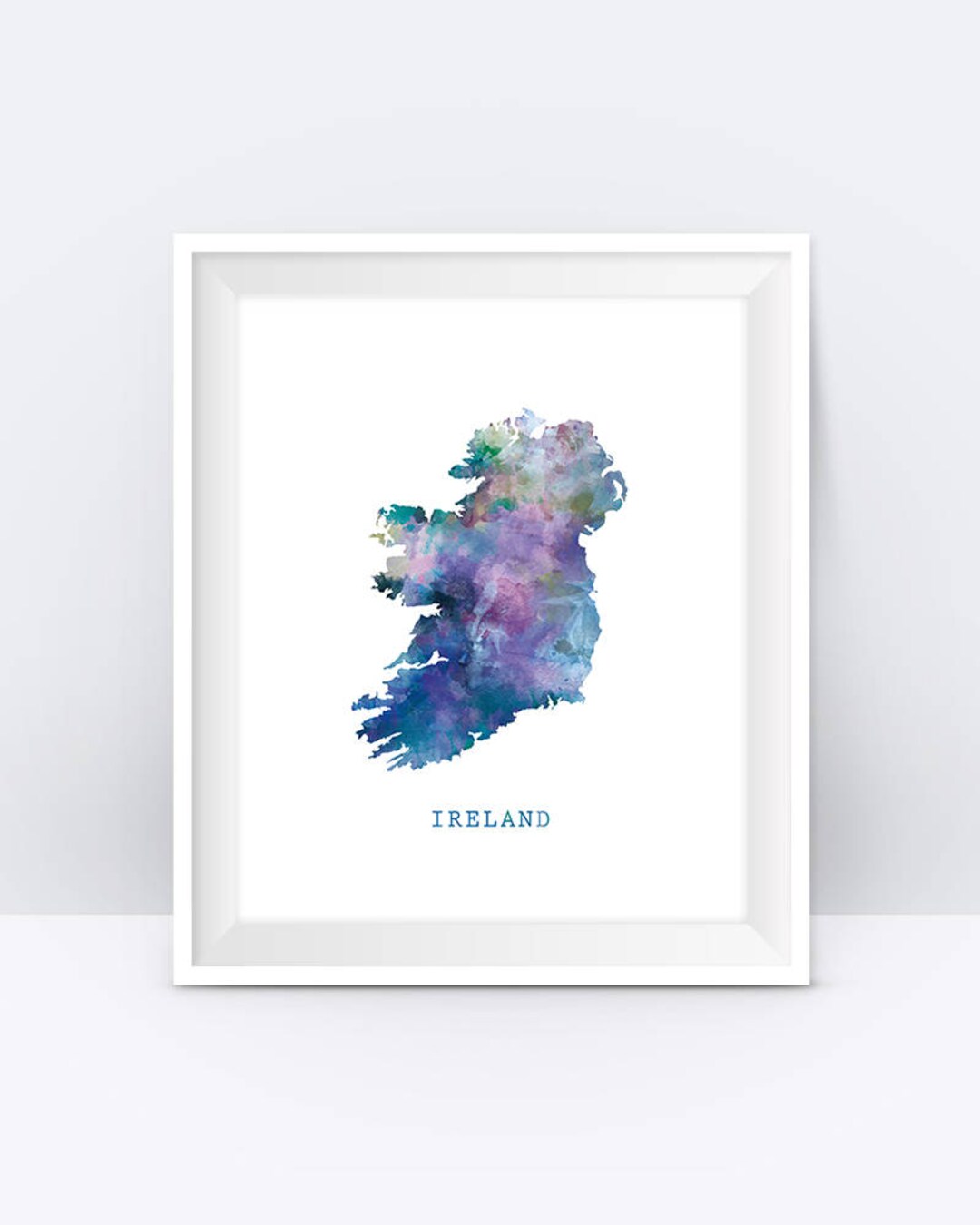 Ireland Map Print Watercolor Poster Travel Home Office Decor Modern ...
