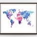 World Map Art Watercolor World Map Print Wall Art Wanderlust - Etsy