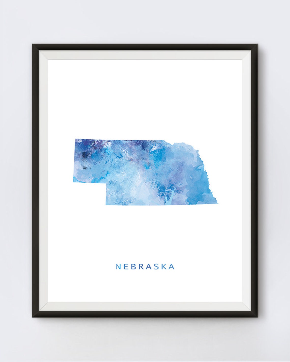 Nebraska Map Nebraska Watercolor Art Print Lincoln Art - Etsy