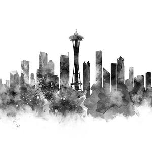 Seattle Skyline, Seattle Print, USA, Washington, Poster, Cityscape ...