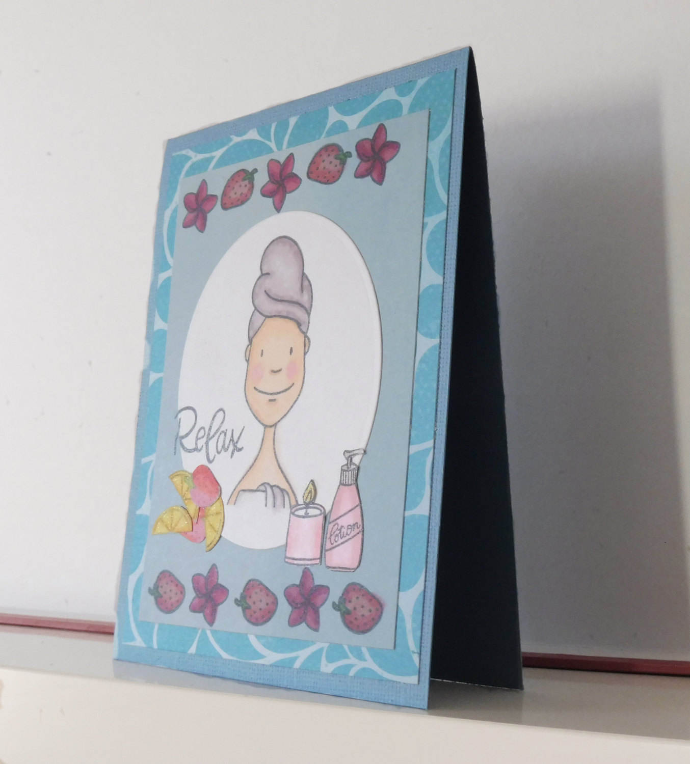 Relax Card - Well Being Card - Blank Double Greeting Card - Hand ...