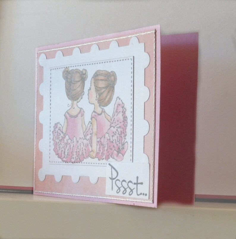 Ballet Card - Opera Dancers - Blank Double Greeting Card - Hand Colored ...