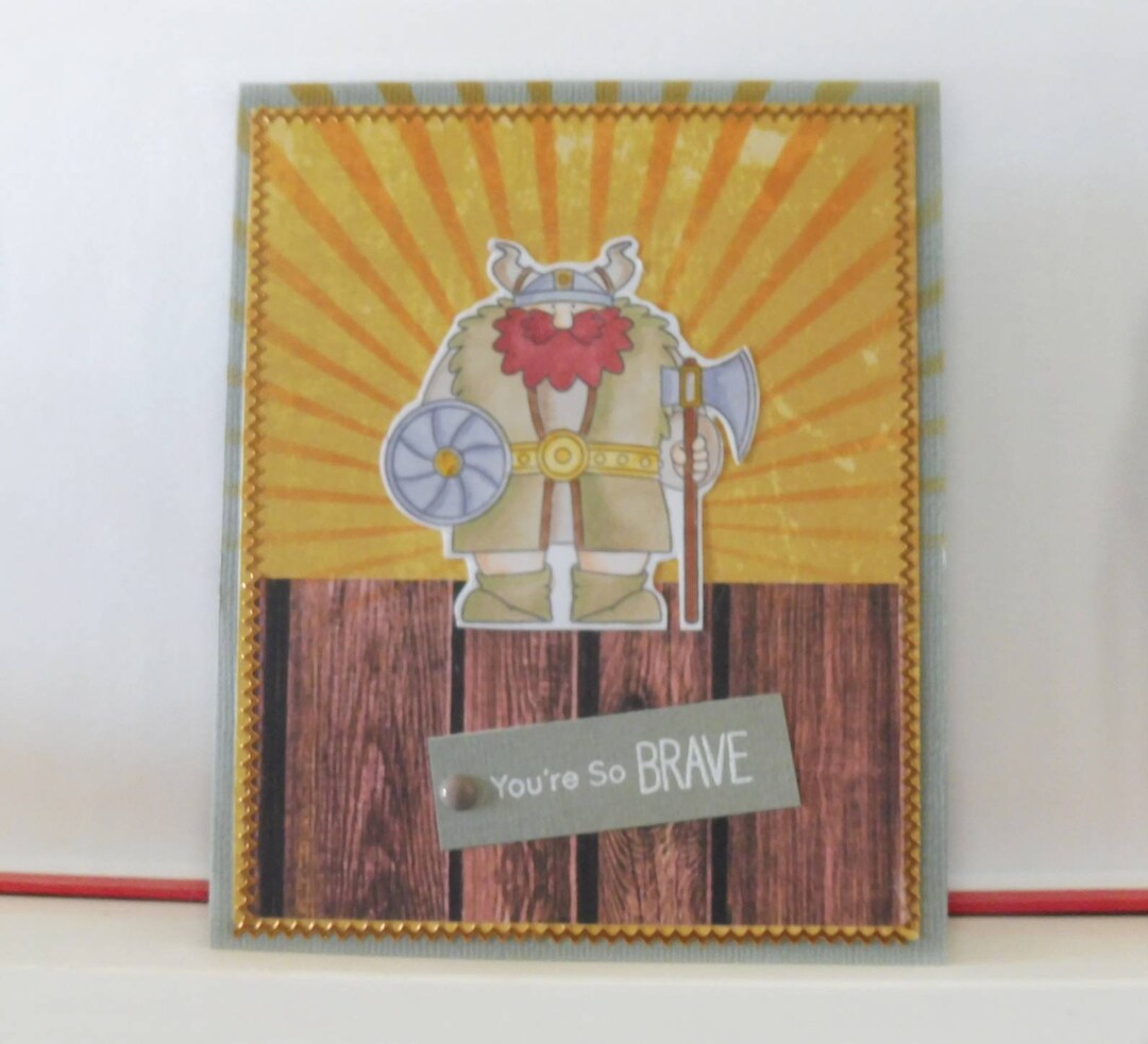 Viking Card - Brave Saying Card - Blank Double Greeting Card - Hand ...