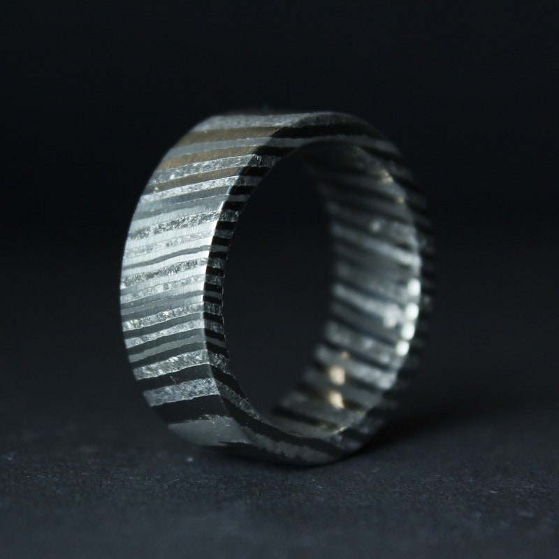 Titanium Damascus Ring - Etsy