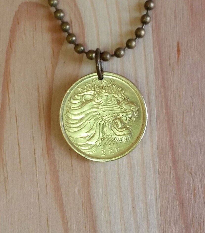 Lion Head Pendant Necklace Lion Coin African Jewelry - Etsy