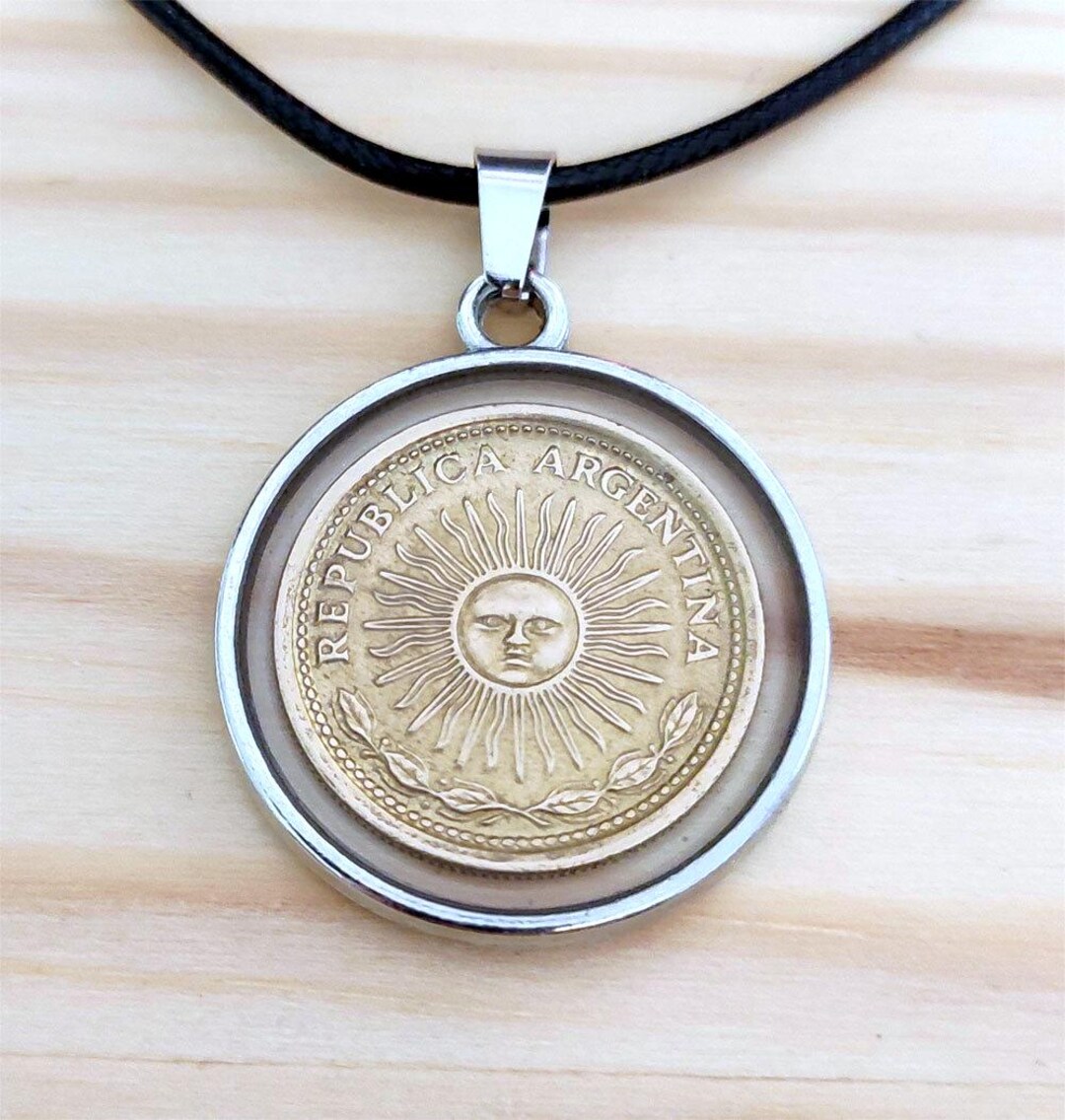 Argentina Sun Coin Necklace Pendant, Argentina Coin Pendant, One Peso ...
