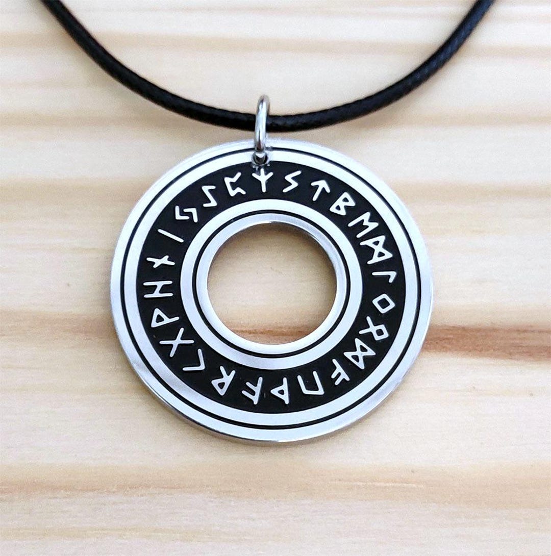 Nordic Rune Necklace Pendant, Stainless Steel Gold / Silver Tone Norse ...