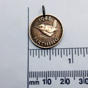 UK Farthing Bird Coin Necklace Charm Pendant - British George VI ...