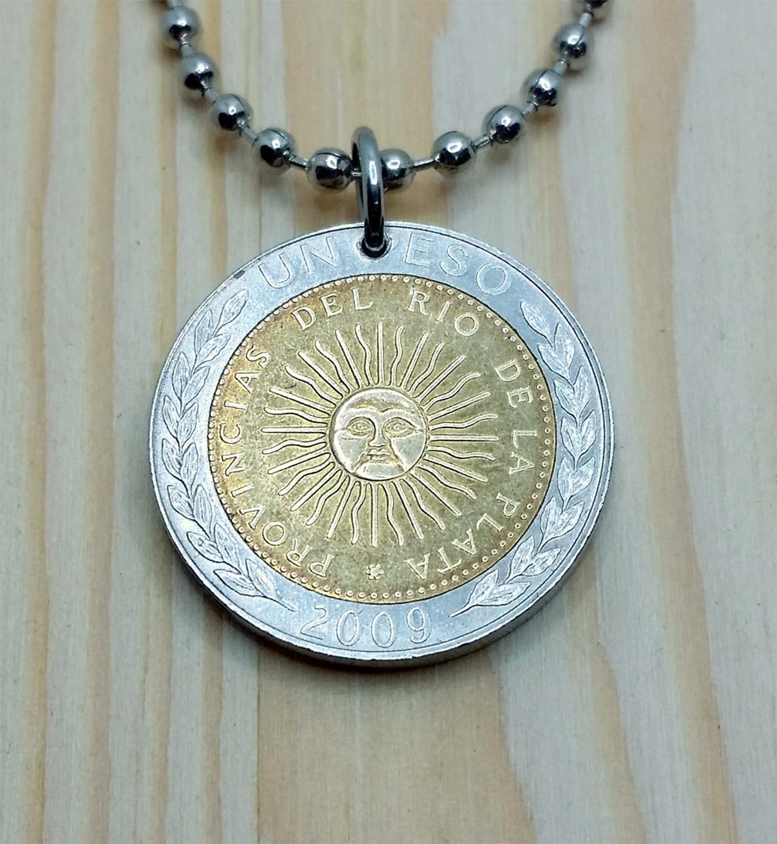 Argentina Sun Coin Necklace Pendant One Peso Argentina Coin - Etsy