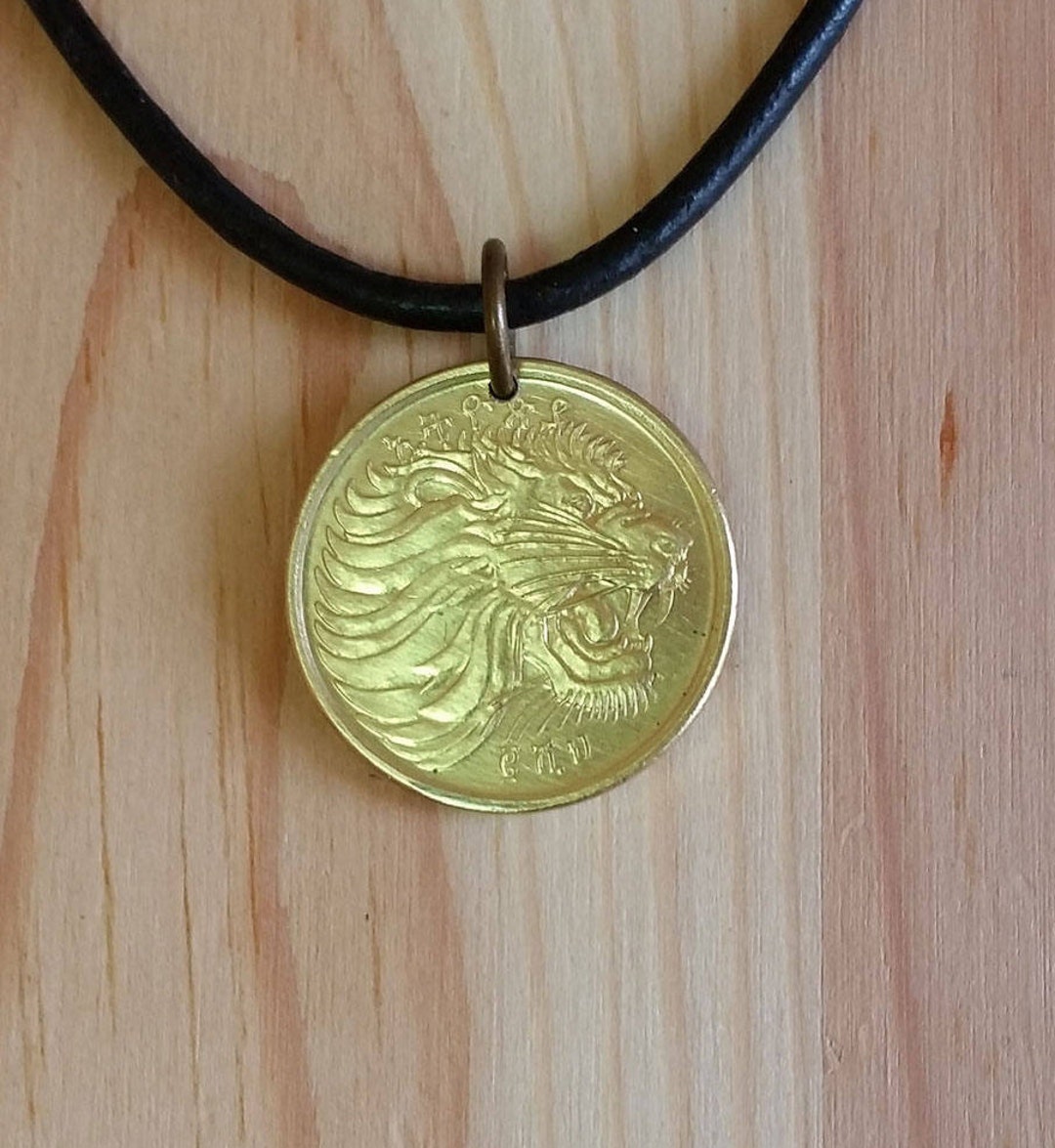 Lion Head Pendant Necklace, Lion Coin, African Jewelry, African Animal ...