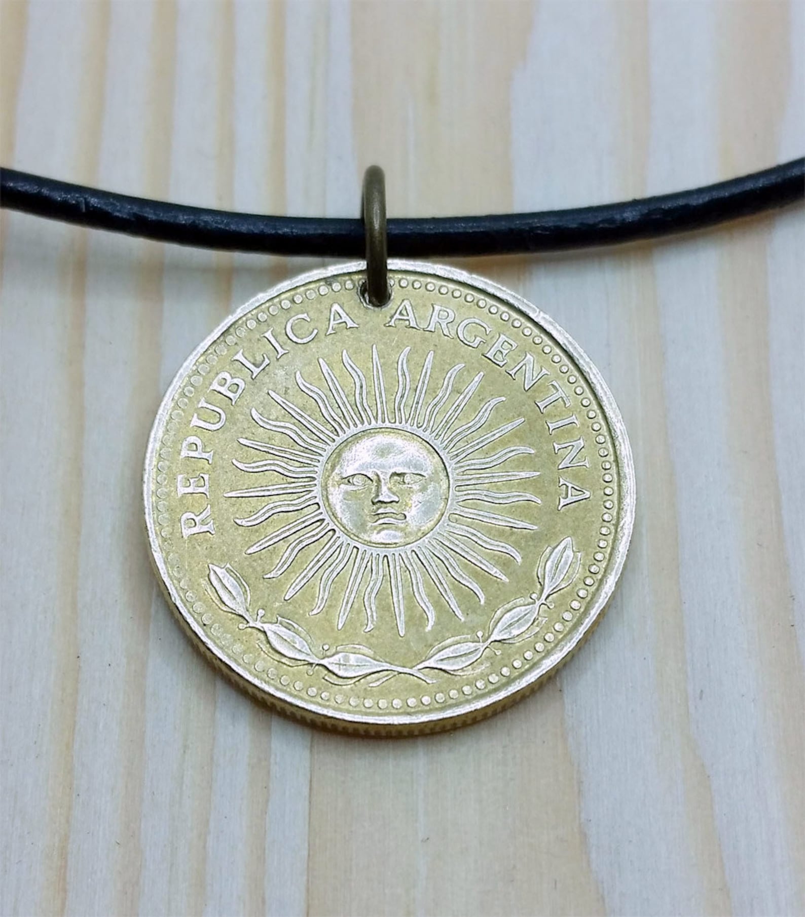 Argentina Coin Pendant One Peso Argentinian Sun Face Charm - Etsy