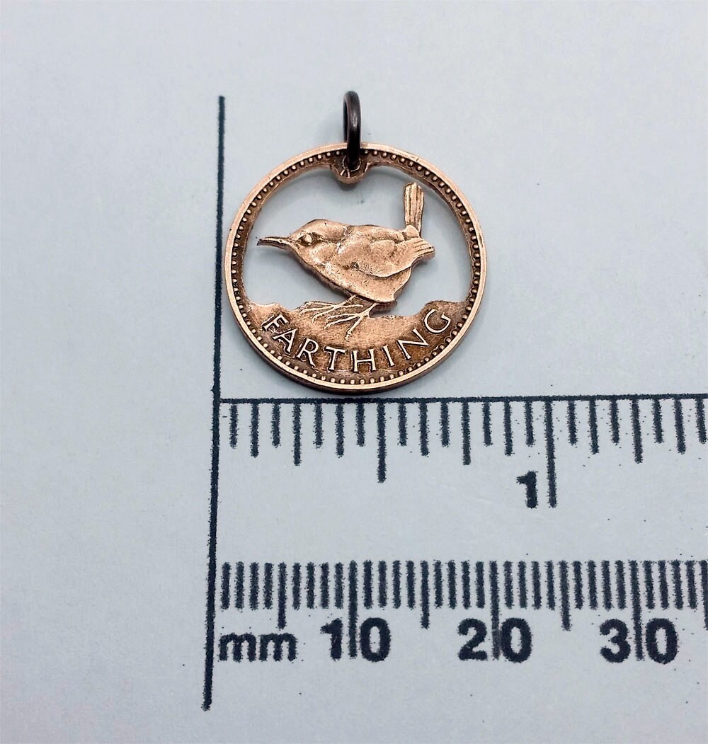 Farthing Bird Cut Coin Necklace Charm British George VI UK - Etsy