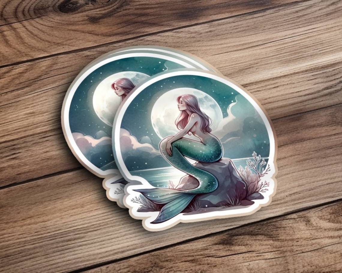 Printable Mermaid Sticker Sheet, Watercolor Clipart Bundle, Fantasy ...