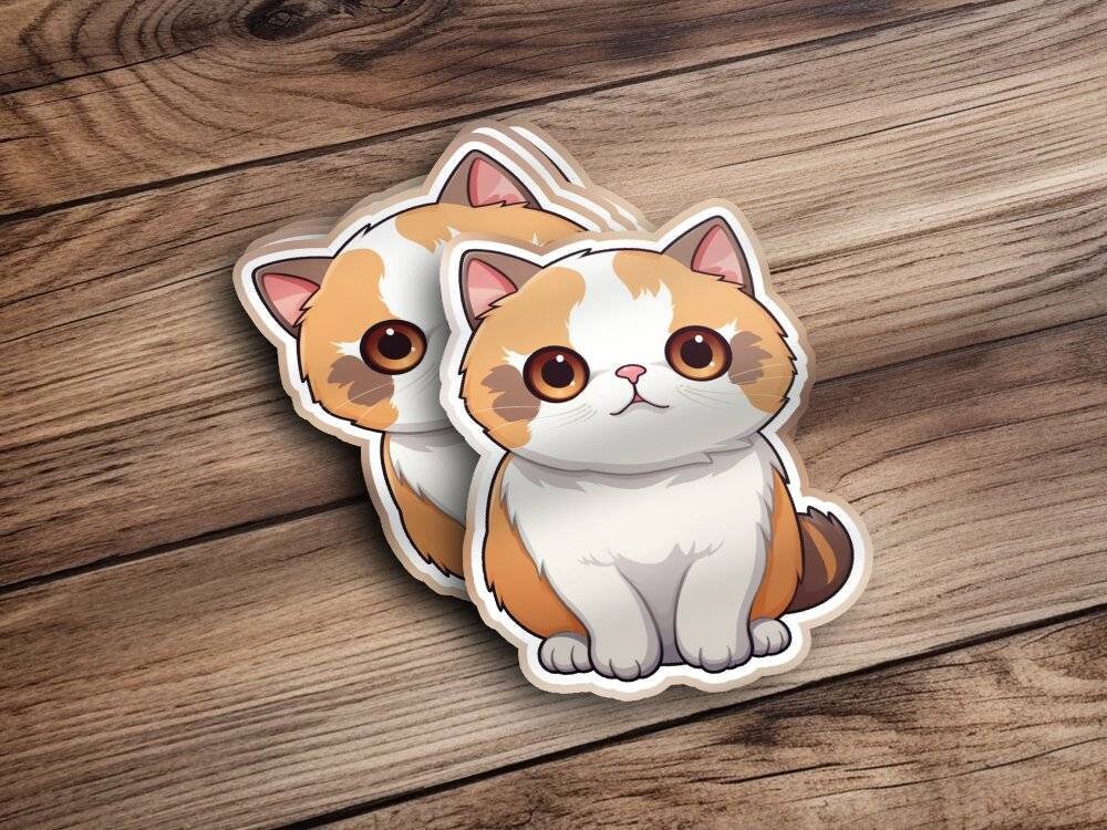 Cute Kawaii Cat Stickers, PNG SVG Clipart Bundle (digital Download) - Etsy