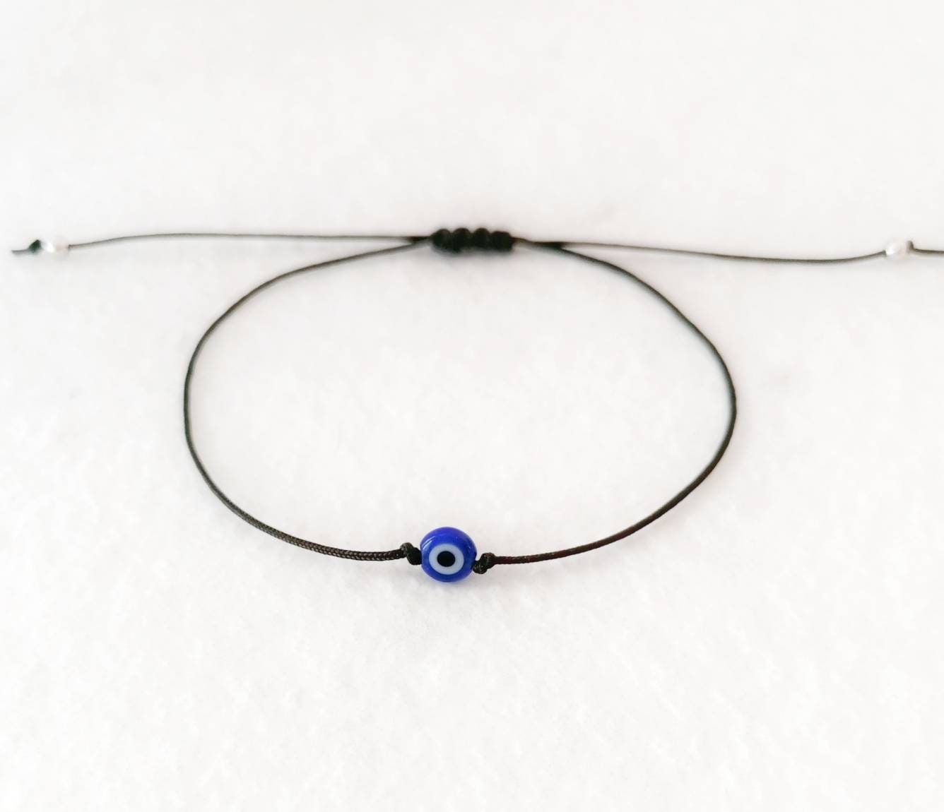 Black String Evil Eye Bracelet Blue Evil Eye Bracelet Dainty - Etsy