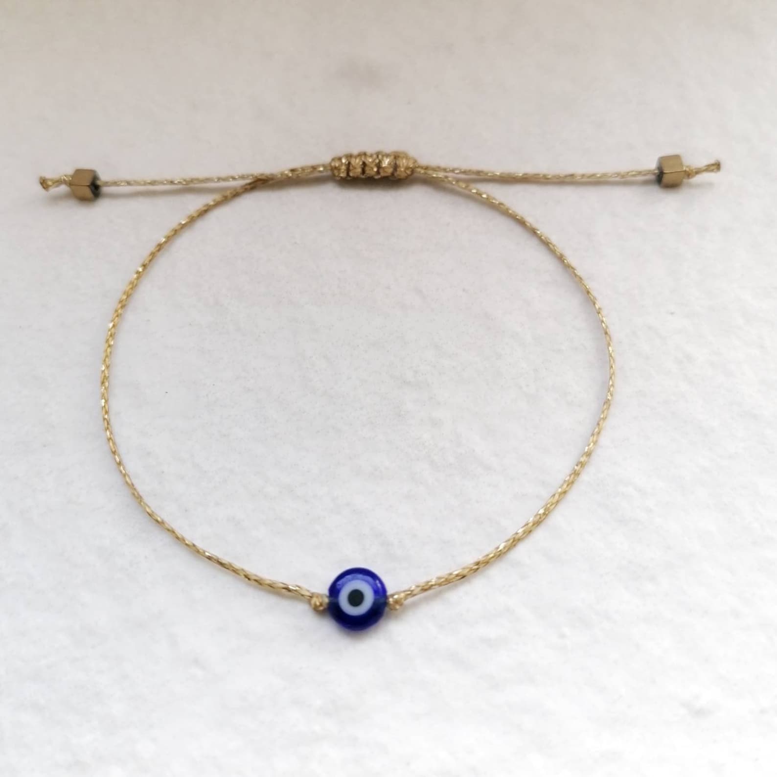 Gold String Evil Eye Bracelet Blue Evil Eye Hematite - Etsy
