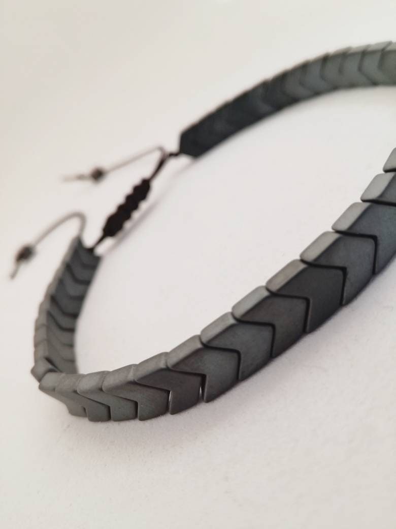Matte hematite arrows bracelet Mens bracelet Unisex | Etsy
