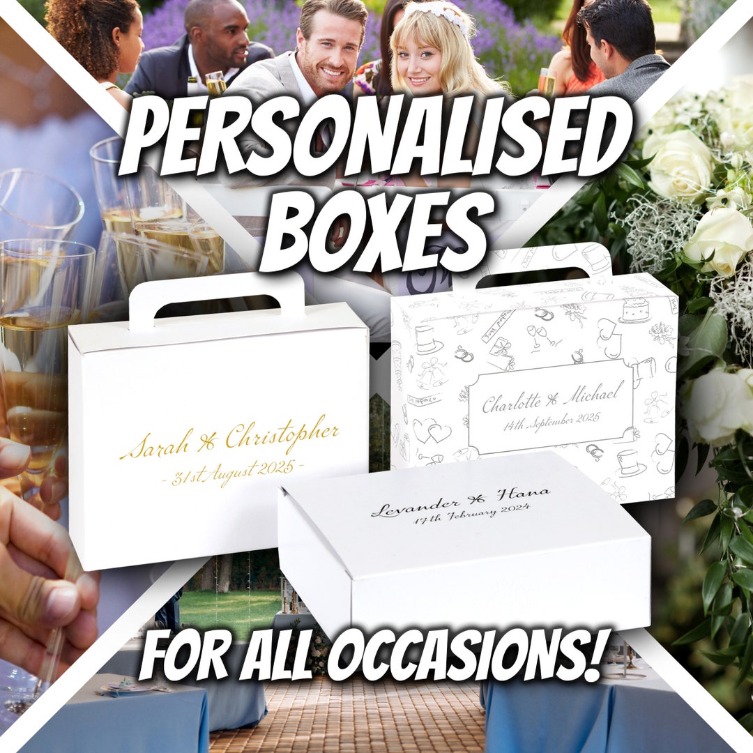 PERSONALISED Takeaway Memento Wedding Cake Slice Gift Favour Boxes ...