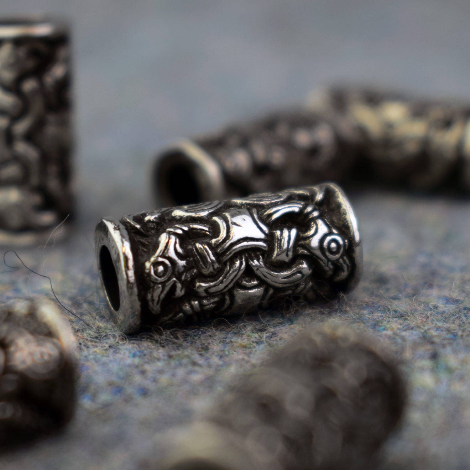 2 X Odin's Raven Pewter Viking Style Bead for Beards - Etsy