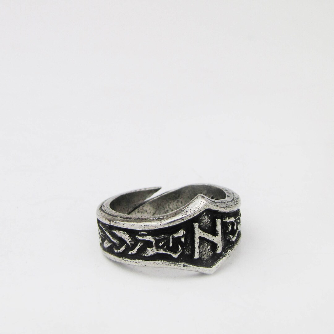 Hagalaz Viking Rune Letter H Runic Ring - Adjustable - Etsy