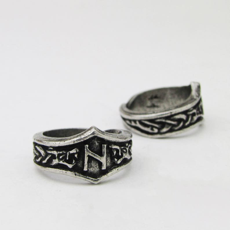 Hagalaz Viking Rune Letter H Runic Ring Adjustable - Etsy
