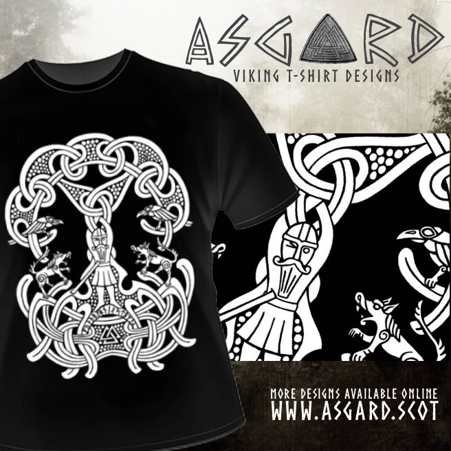 Odin and the Runes Viking Knotwork T-shirt - Designed & Printed in ...