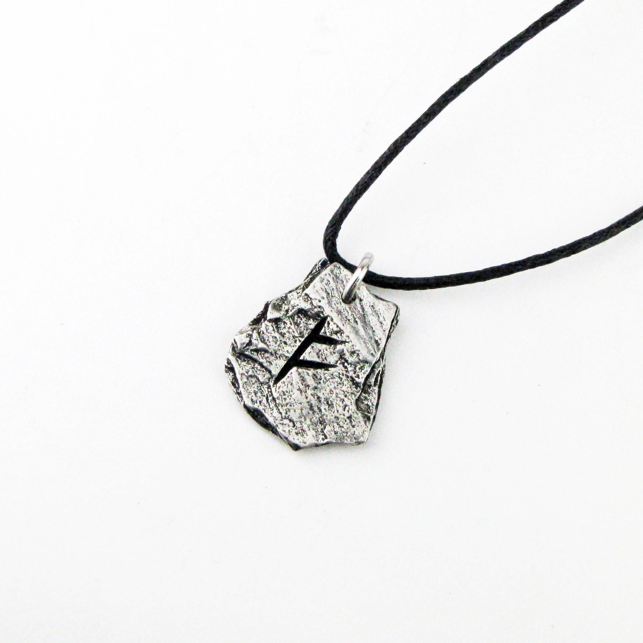 Fehu Viking Rune Letter F Runic Pendant - Etsy
