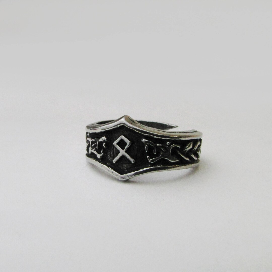 Othila Viking Rune Letter O Runic Ring Adjustable - Etsy