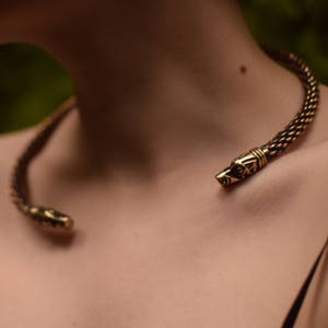 Bronze Viking Dragon Head Torc - Etsy UK