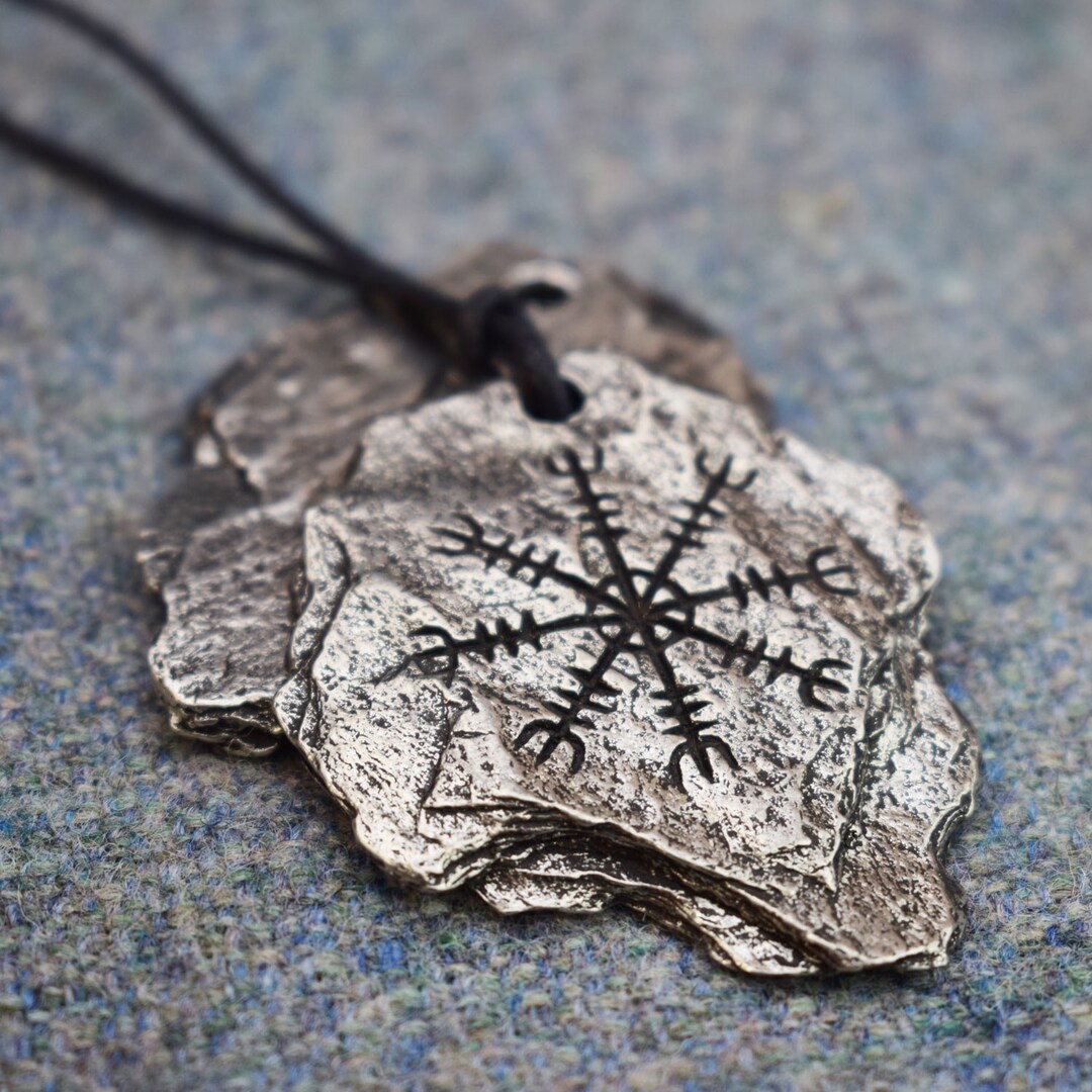 Helm of Awe 'Ægishjálmr' Viking Runic Pewter Pendant - Etsy