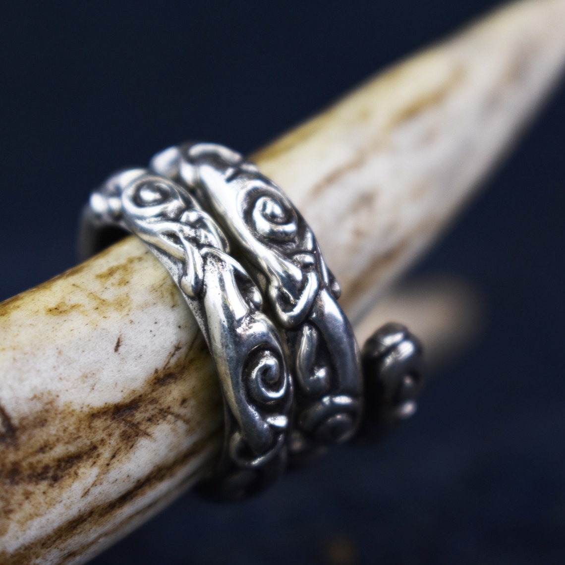 925 Sterling Silver Adjustable Viking Norse Ringerike Ring | Etsy