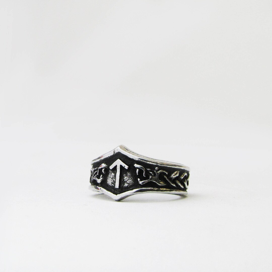 Tiwaz Viking Rune Letter T Runic Ring - Adjustable - Etsy