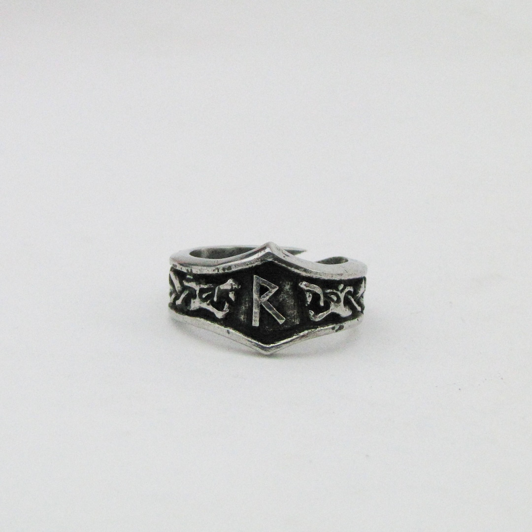 Raido Viking Rune Letter R Runic Ring Adjustable - Etsy