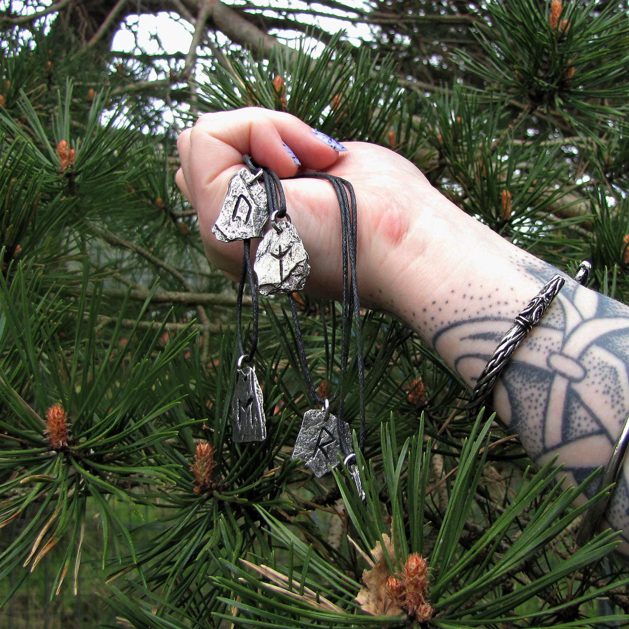 Fehu Viking Rune Letter F Runic Pendant - Etsy