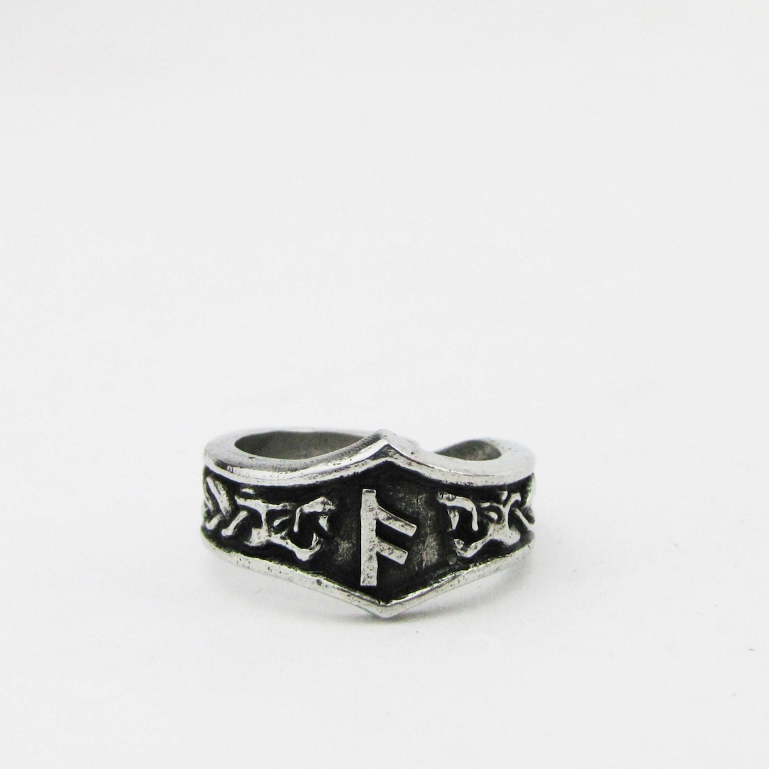 Ansuz Rune Letter A Viking Runic Ring - Adjustable - Etsy