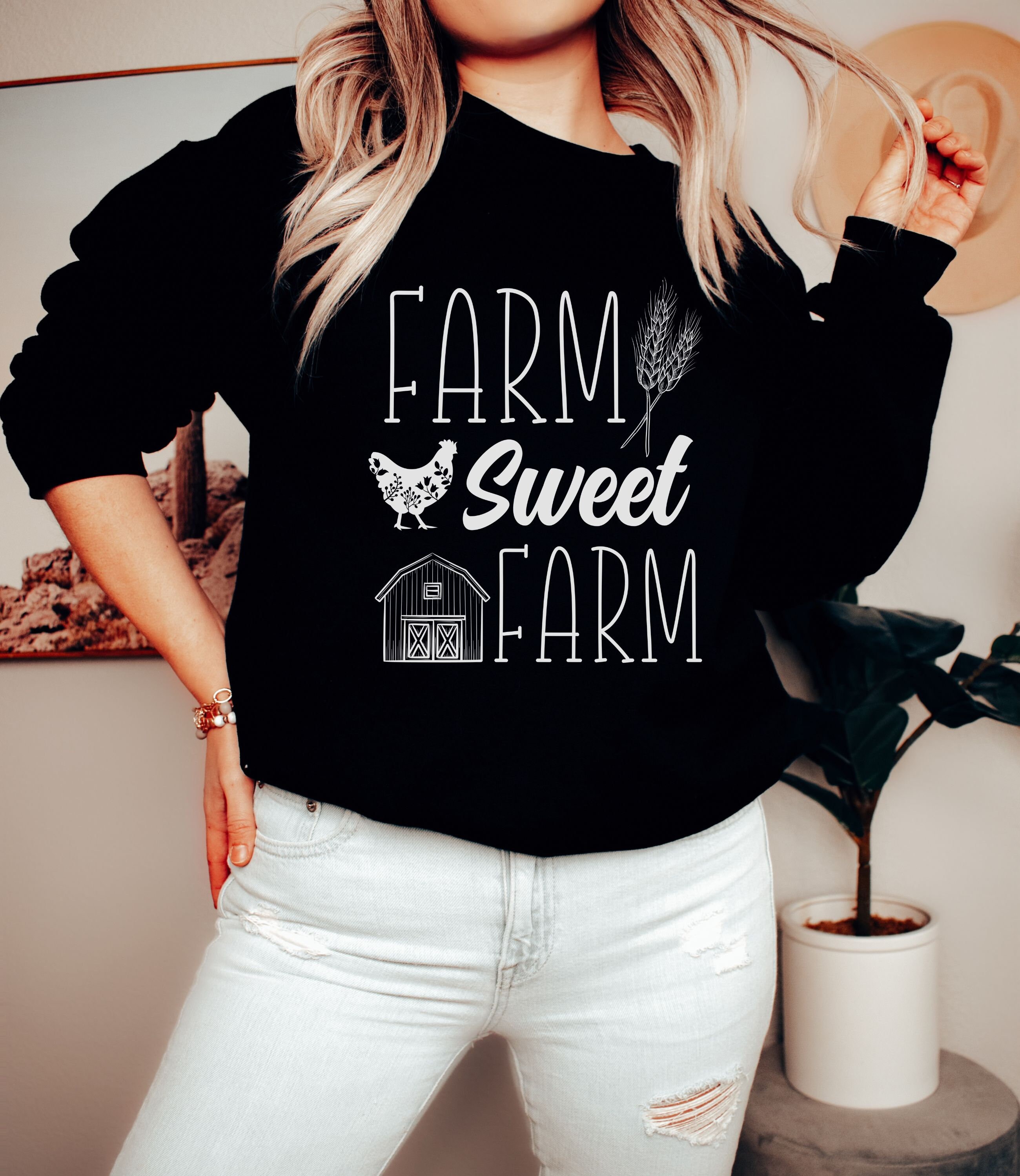Womens Farming Sweatshirt, Cute Gardening Sweatshirt for Women, Farm ...