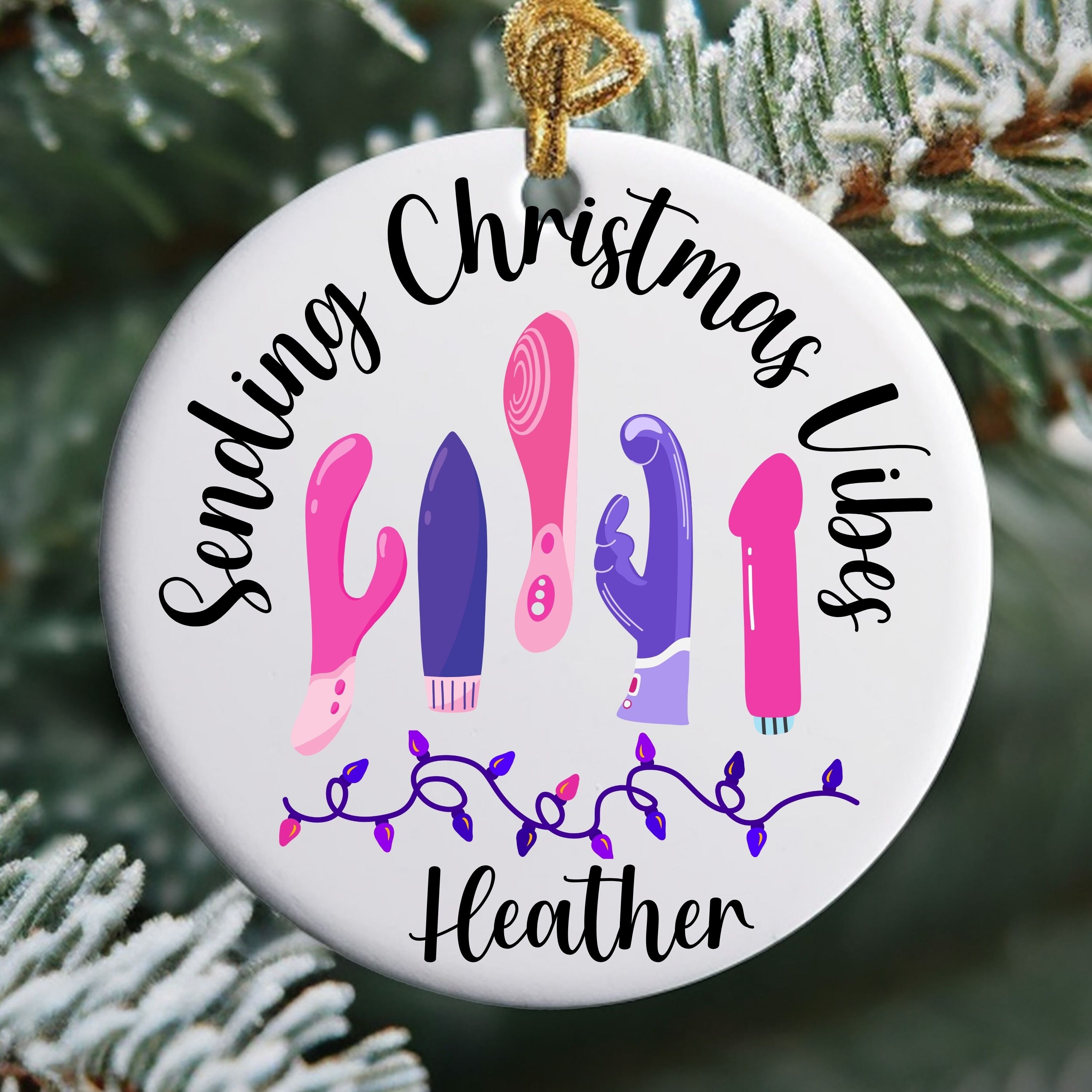 Custom Inappropriate Ornament Christmas Vibes Naughty - Etsy