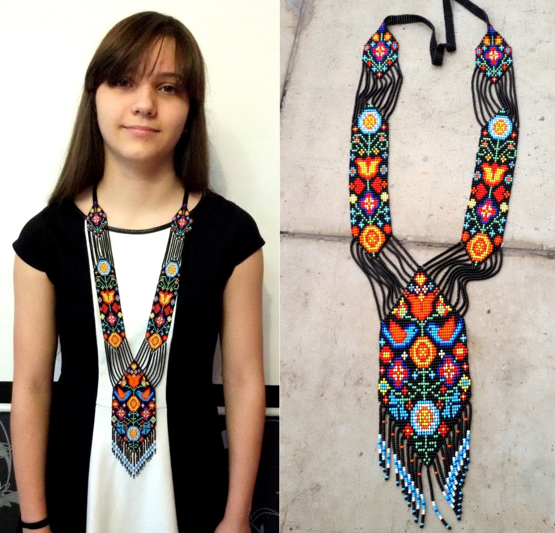 Bead Necklace Gerdan Fringe Necklace Necklace Seed Bead Bead - Etsy