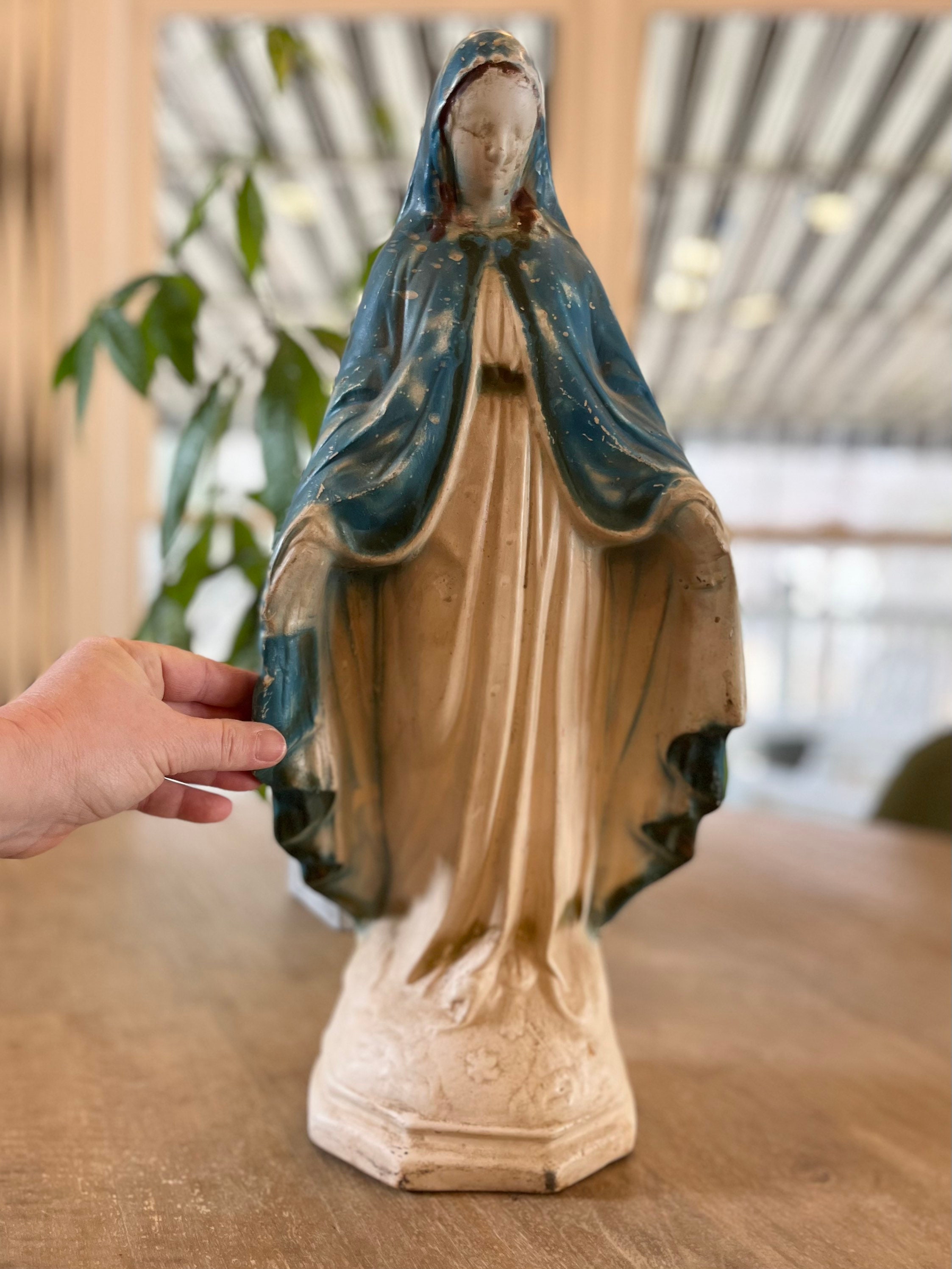 Large Vintage Virgin Mary Ceramic Statue FREE SHIPPING - Etsy