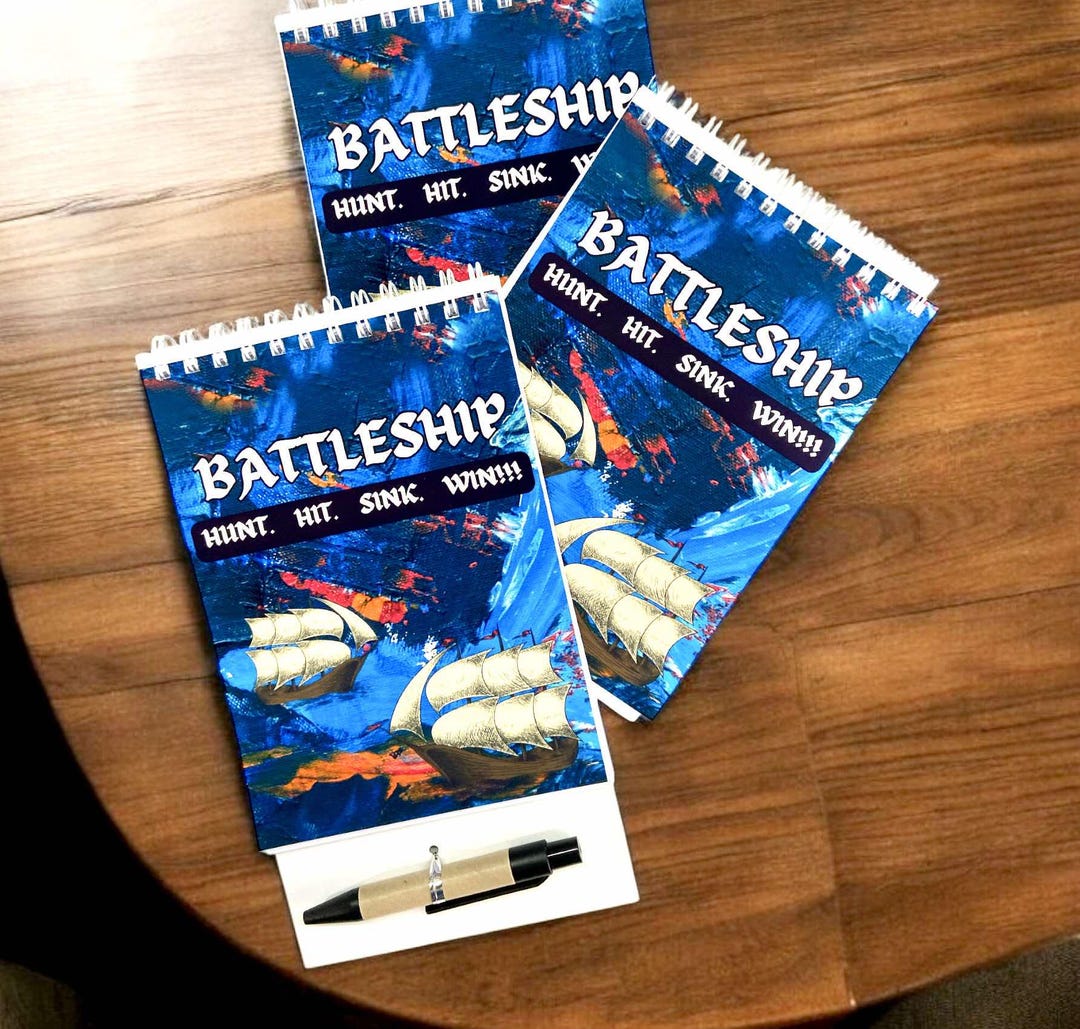 Battleships Game Notepad – Travel-friendly, Screen-free Fun, Mini Game ...