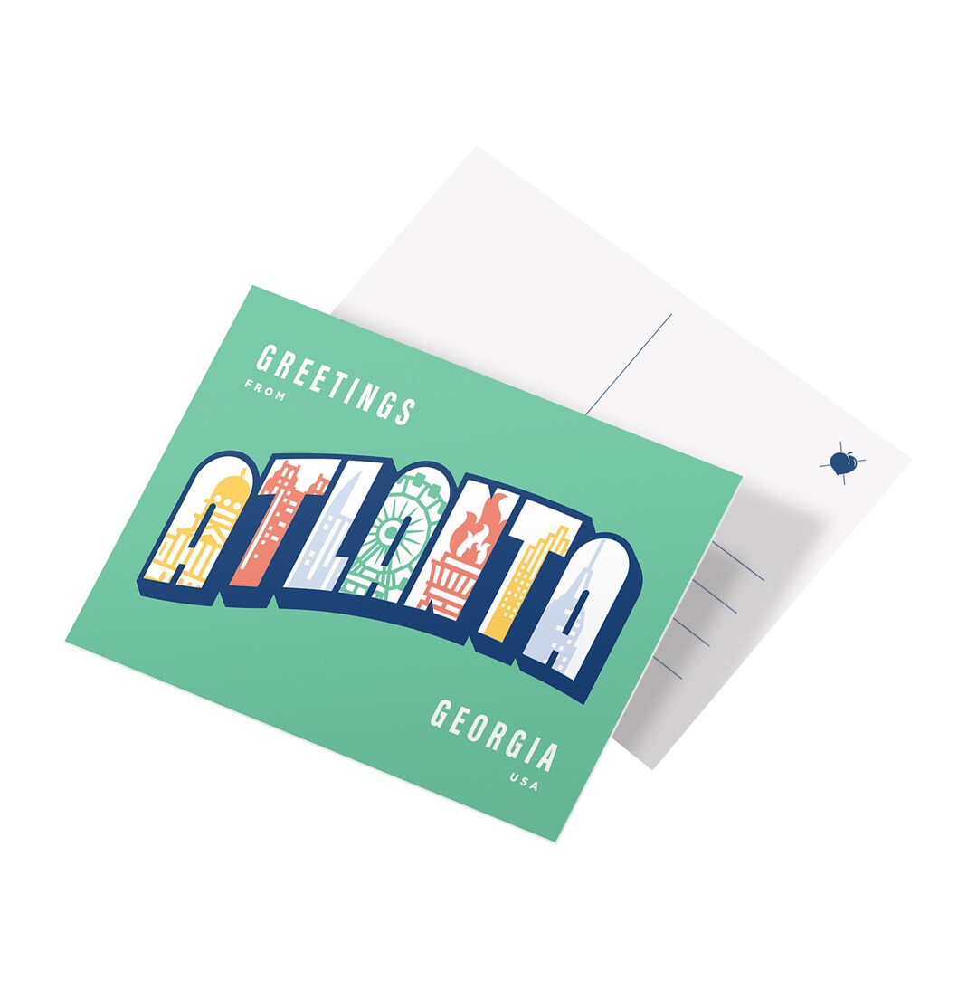 Greetings From Atlanta Post Card - Etsy