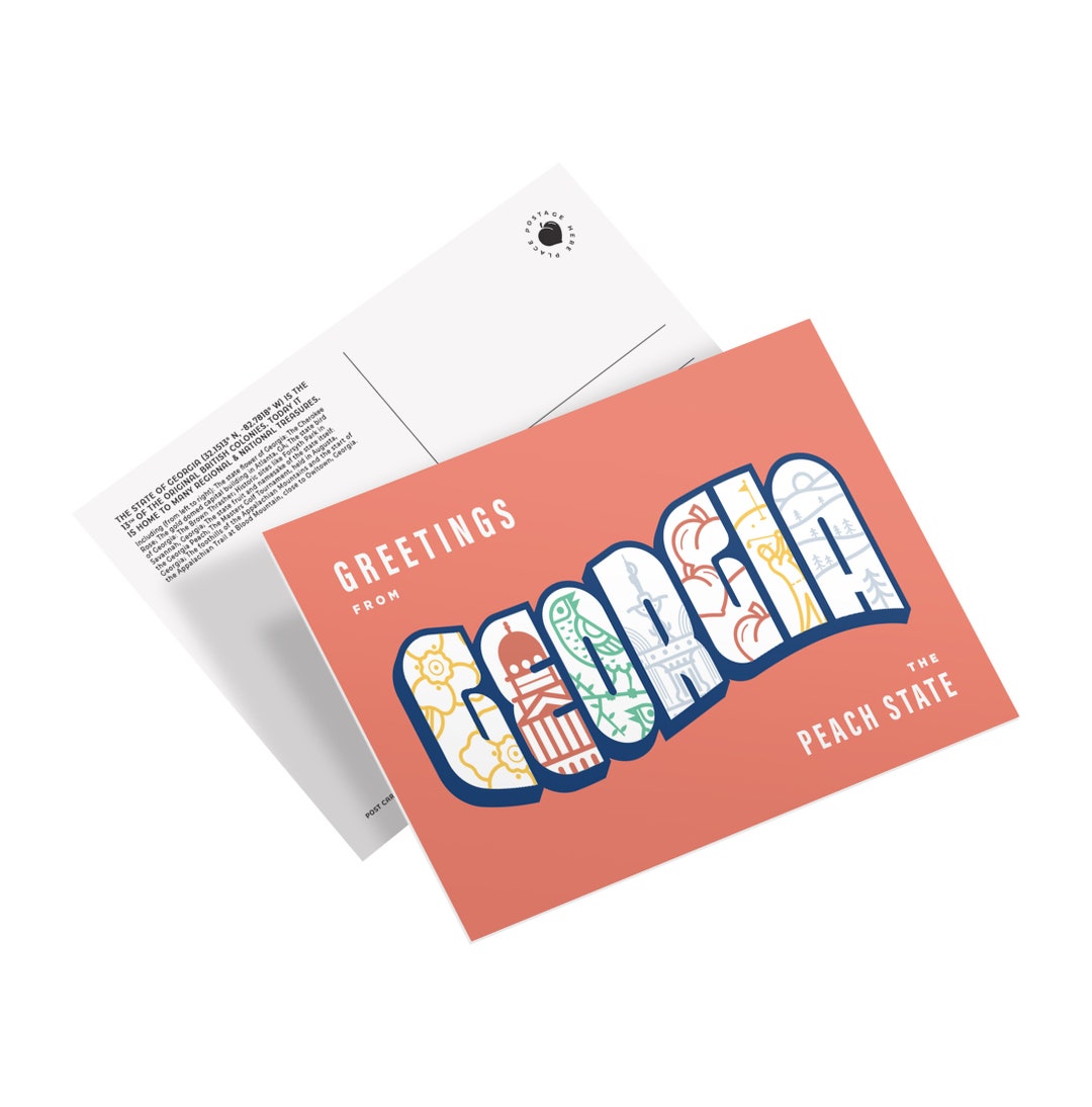 Greetings From Georgia Post Card - Etsy