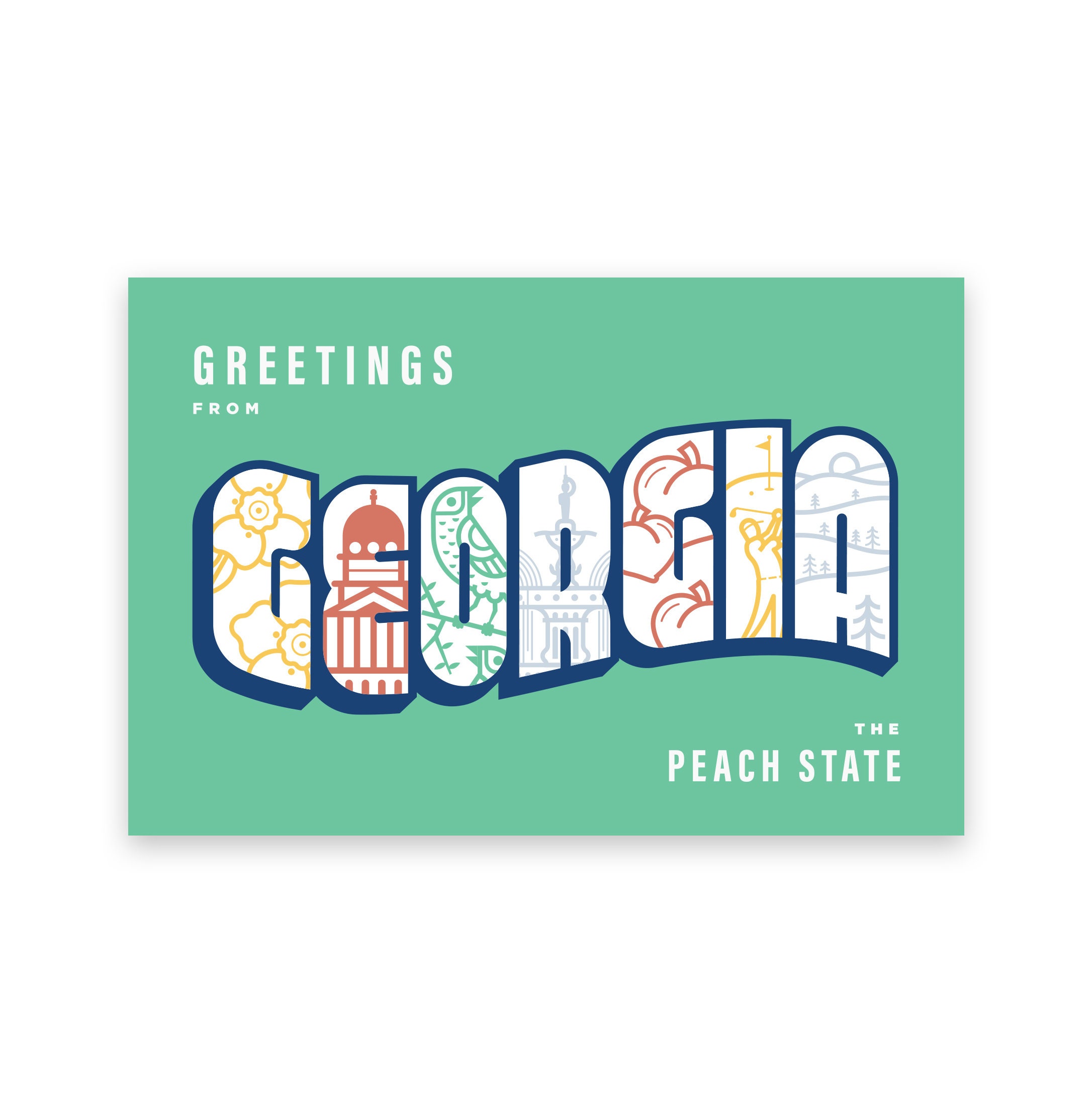 Greetings From Georgia Post Card - Etsy